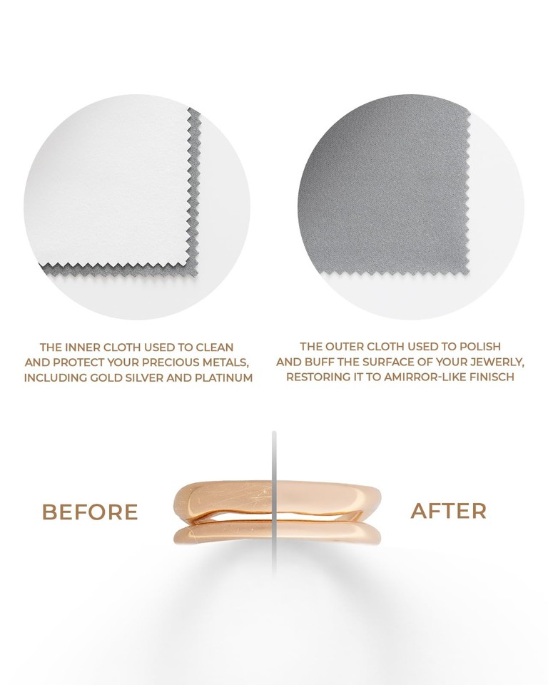 Gold and Silver Polishing Cleaning Cloth for Jewelry Coins Watches and ...