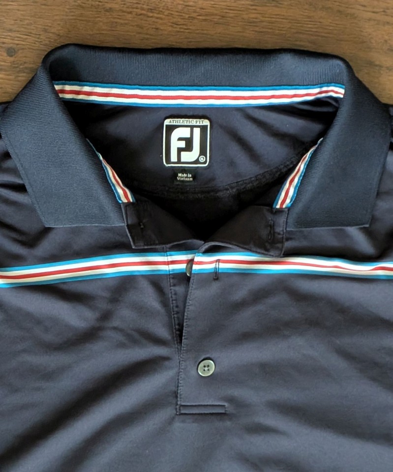 FootJoy FJ Short Sleeve Golf Polo Shirt Midnight Blue Men's XL (24" pit-pit) | eBay