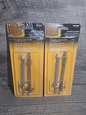 PLPCI Bi-Fold Door Pivot Guide Rod Kit 1/4" Rod 3/8" Cap N 7546 2 Sets ...
