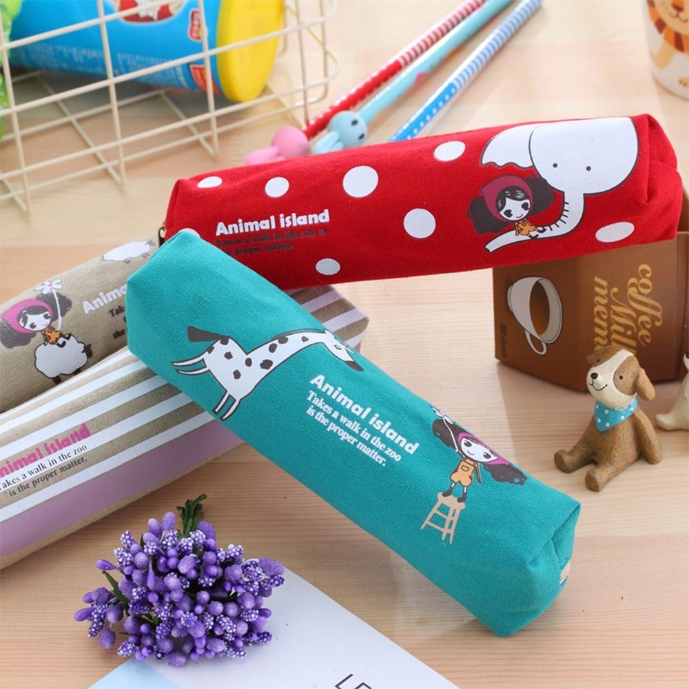 Canvas Pen Bag Large Capacity Stationery Storage Bag Pen Box School ...