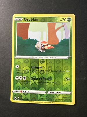 Grubbin 18 /264 Pokémon Fusion Strike Reverse Holo Holographic Foil ...