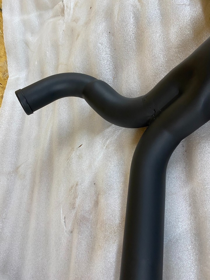 Black 2 into 1 Lake Turn out Exhaust Pipe Harley Chopper Softail FLH ...