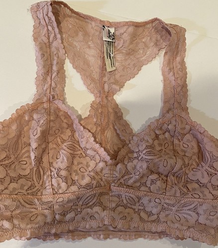 Intimately FREE PEOPLE XS Lace Bralette Pink Racerback Preowned | eBay