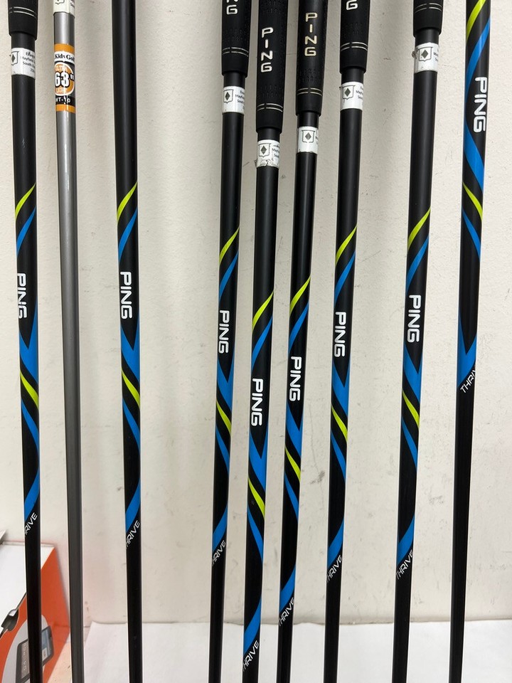 Ping junior LH thrive golf club set 5 6 7 8 9 S W iron wedge driver ...