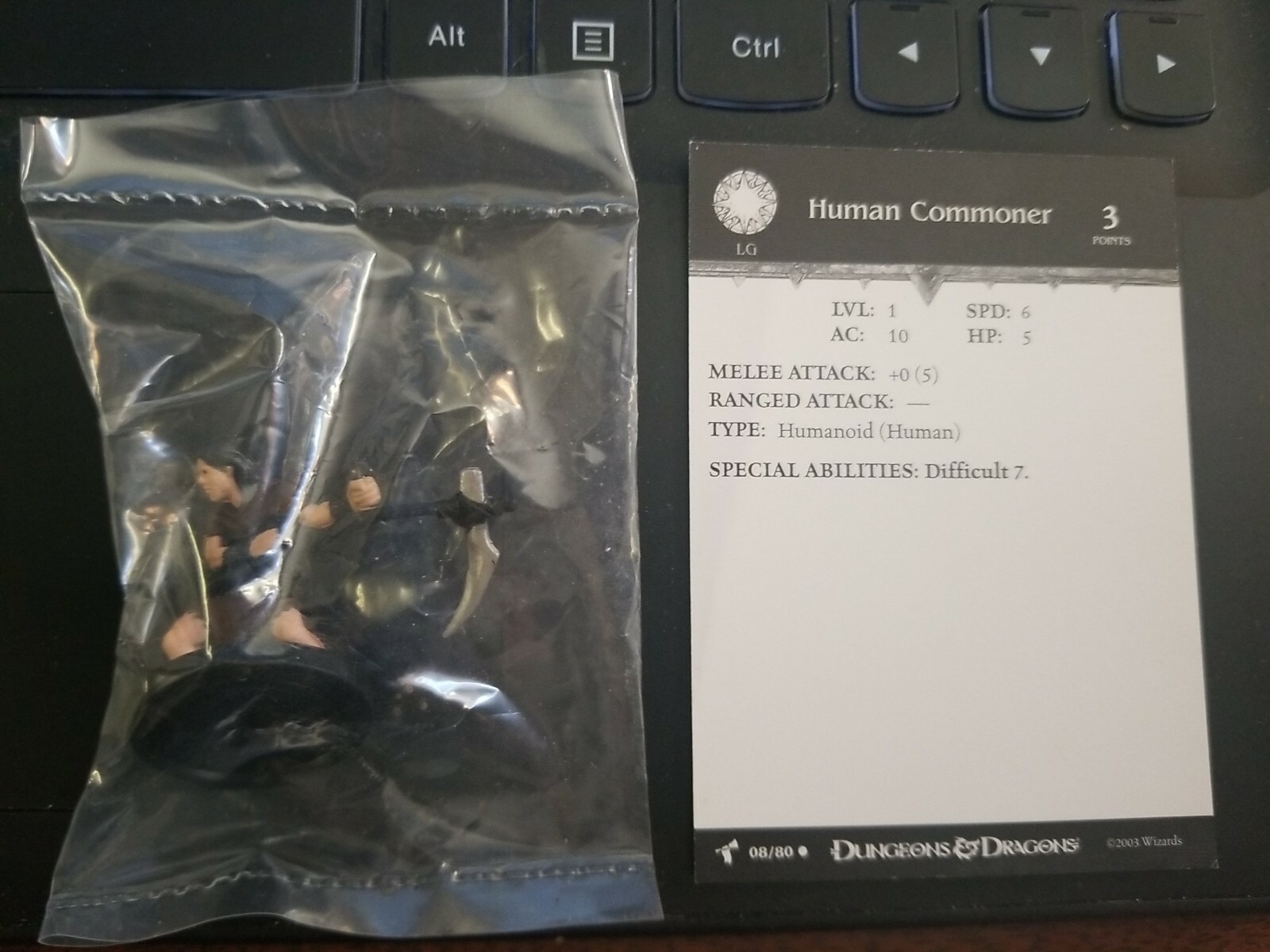 Human Commoner 08/80 Dungeons and Dragons Miniatures With Card NIB | eBay