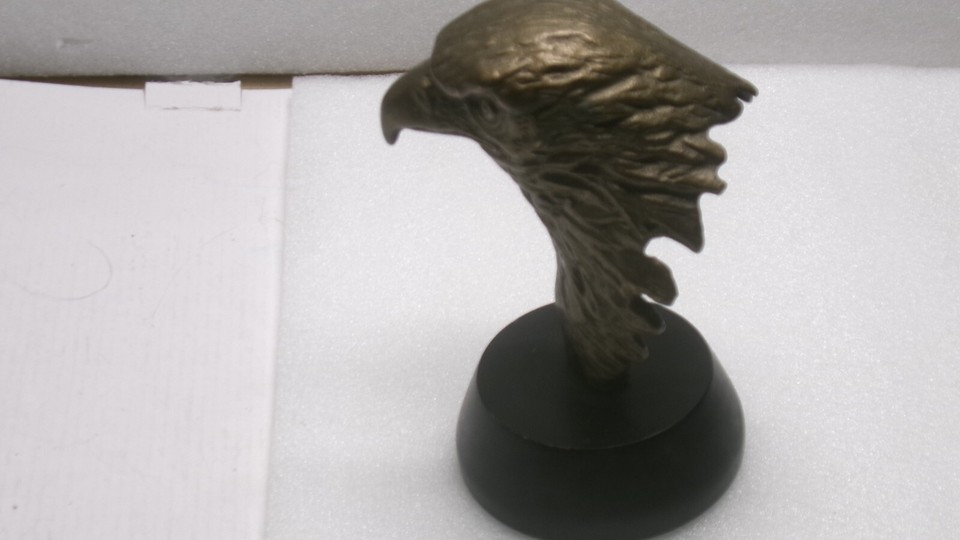 Small 7" Desk Taple Top Bronze Bald Eagle Bird Head Bust figurine ...