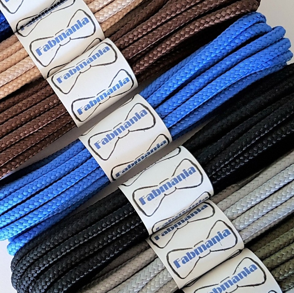 Fabmania® Laces - 4mm Round Polyester Boot Laces - Ideal for Walking ...