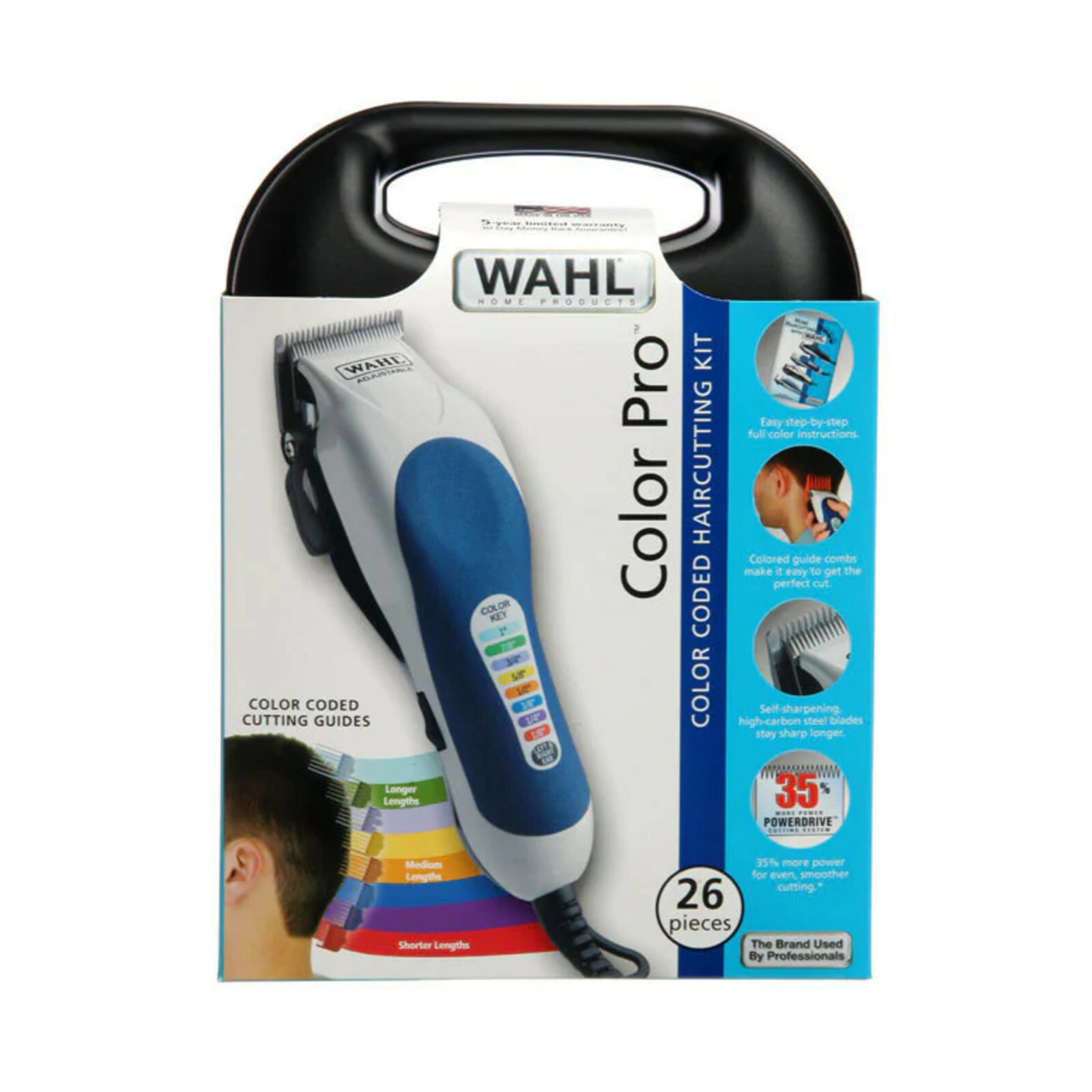 WAHL Color Pro - Haircut Kit Colour Coded 26 Piece Haircutting Kit ...