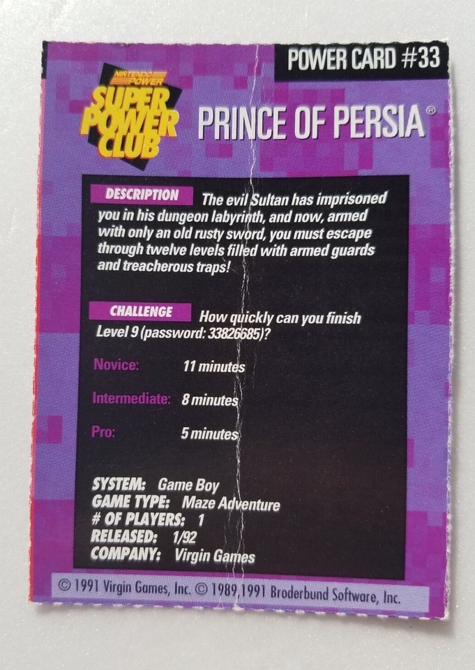 Nintendo Power - Super Power Club Cards - You Pick (from drop-down ...