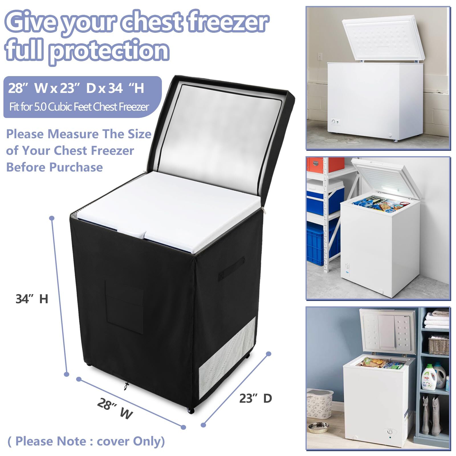 Dalema Chest Freezer Cover Waterproof,Deep Freezer Covers for Outside ...