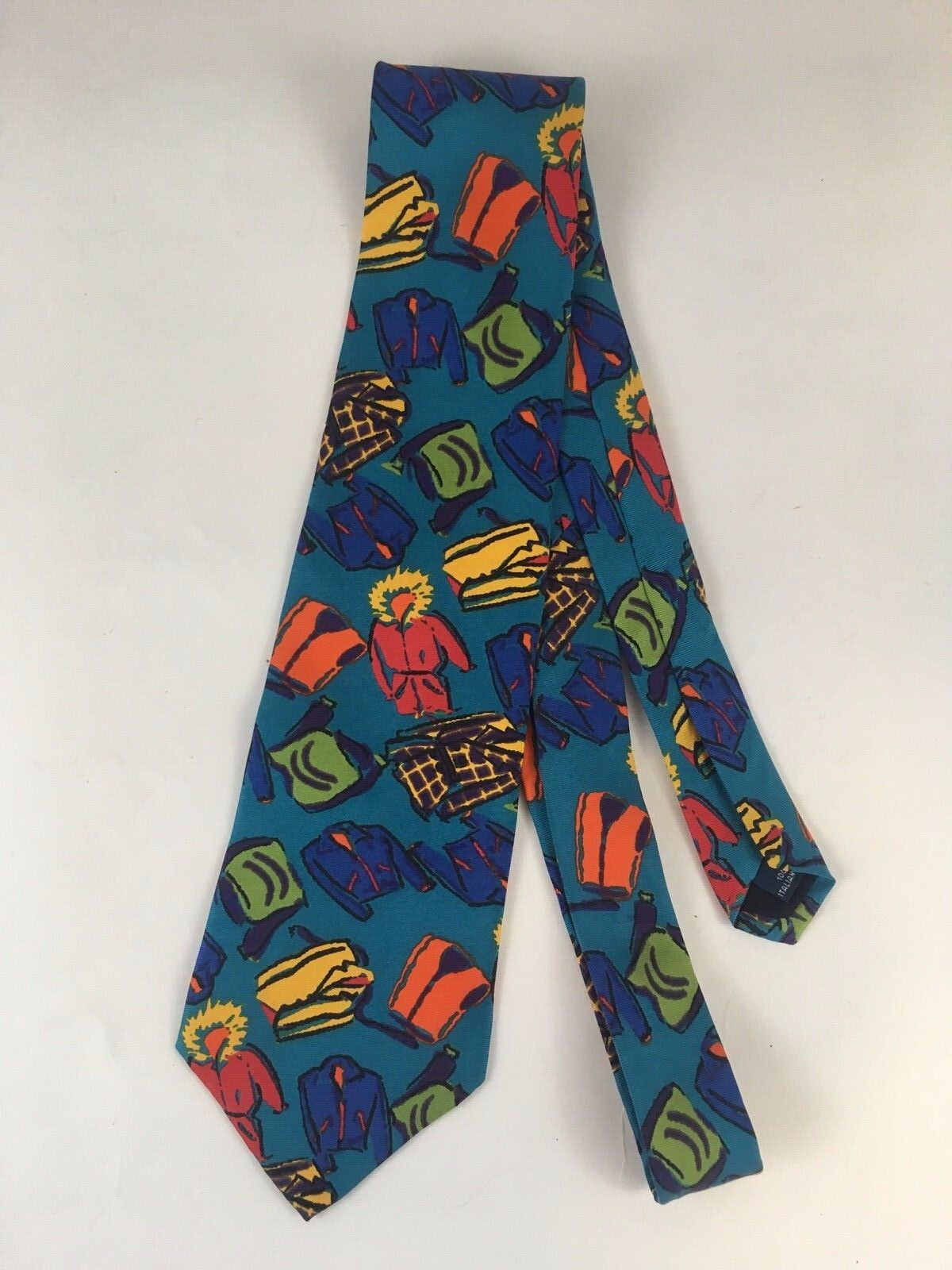 Vintage GAP Italian Silk 1990s Monogram Colorful New … - Gem