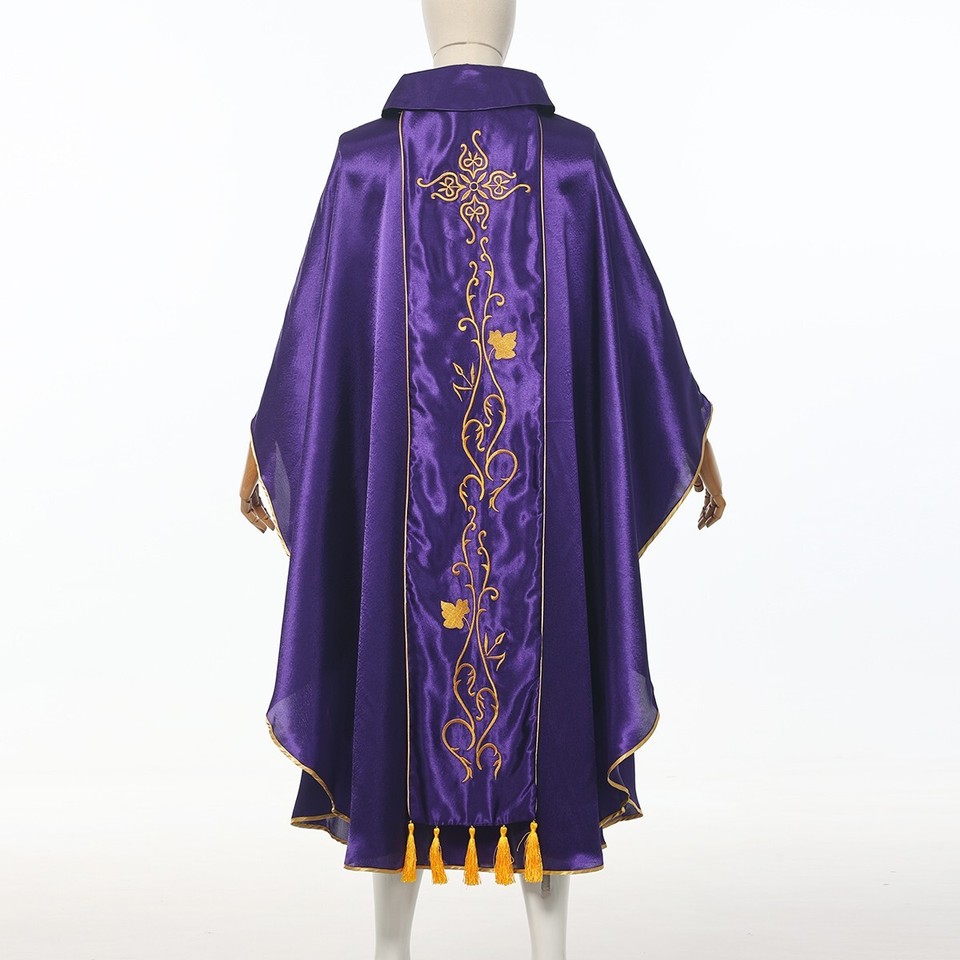 Catholic Clergy Chasuble Church Religious Cross Pattern Priest Vestment ...