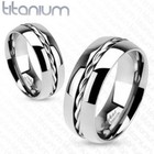 Solid Titanium Rope Twist Inlay Band Ring Size 5,6,7,8,9,10,11,12,13 ...