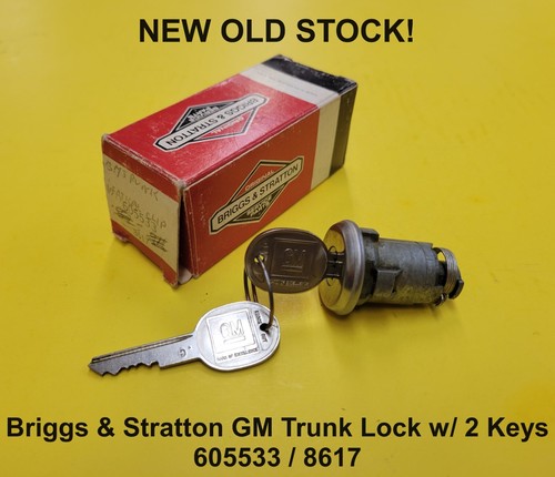 NEW OLD STOCK! Briggs & Stratton Coded Trunk Lock w/ 2 Keys 605533 8617 Fits GM | eBay