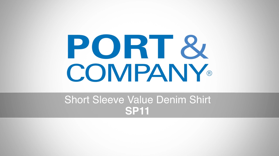 Port & Company SP11 Men's Cotton Short Sleeve Left Chest Pocket Denim ...