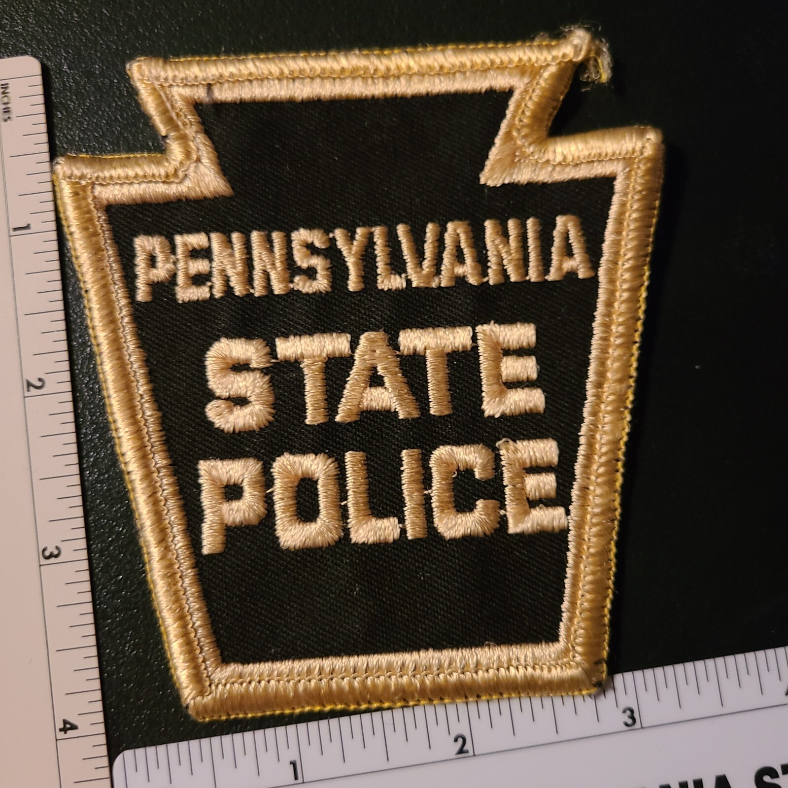 ORIGINAL Felt Back (?) 1959 - 1987 Black Gold Pennsylvania State Police ...