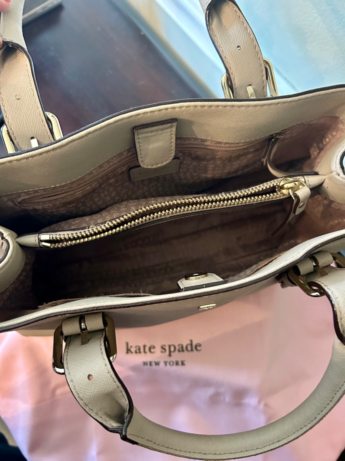 KATE SPADE Cove Street Province Satchel In Taupe/Gray Saffiano Leather ...