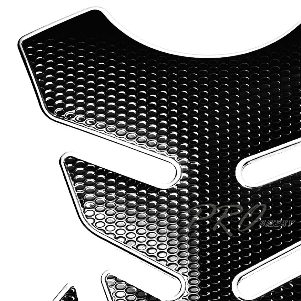 4PC Chrome/Black Fuel Tank Pad+8" Logo&Letter+Red&Silver GSXR Emblem ...