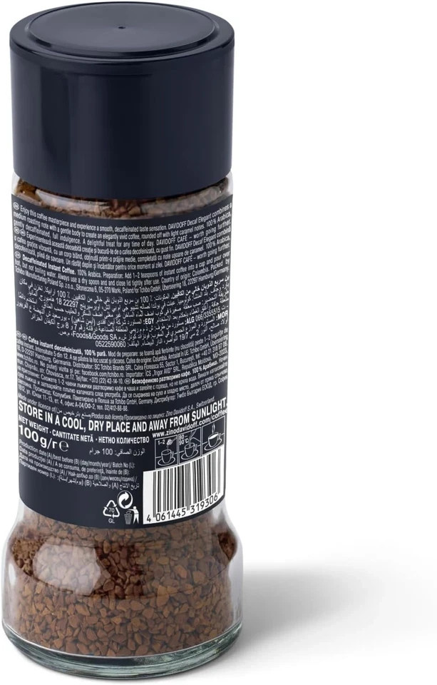 DAVIDOFF Decaf Elegant Instant Coffee 100 g free shipping world wide | eBay