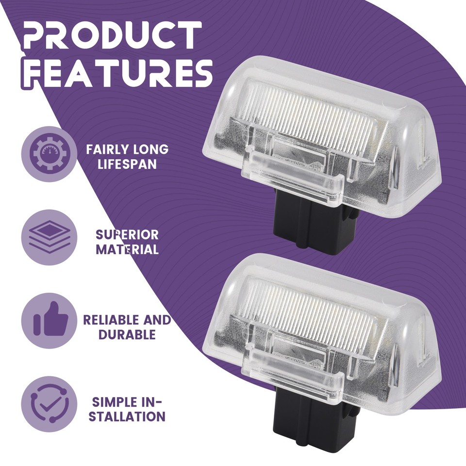 2X LED Licence Number Plate Light White for Transit Tourneo MK5 MK6 ...