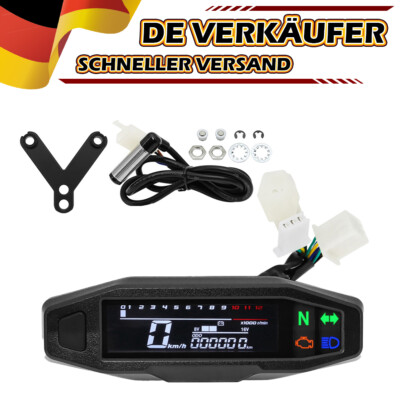 Tacho Motorrad Drehzahlmesser Digital LCD Kilometerzähler ...