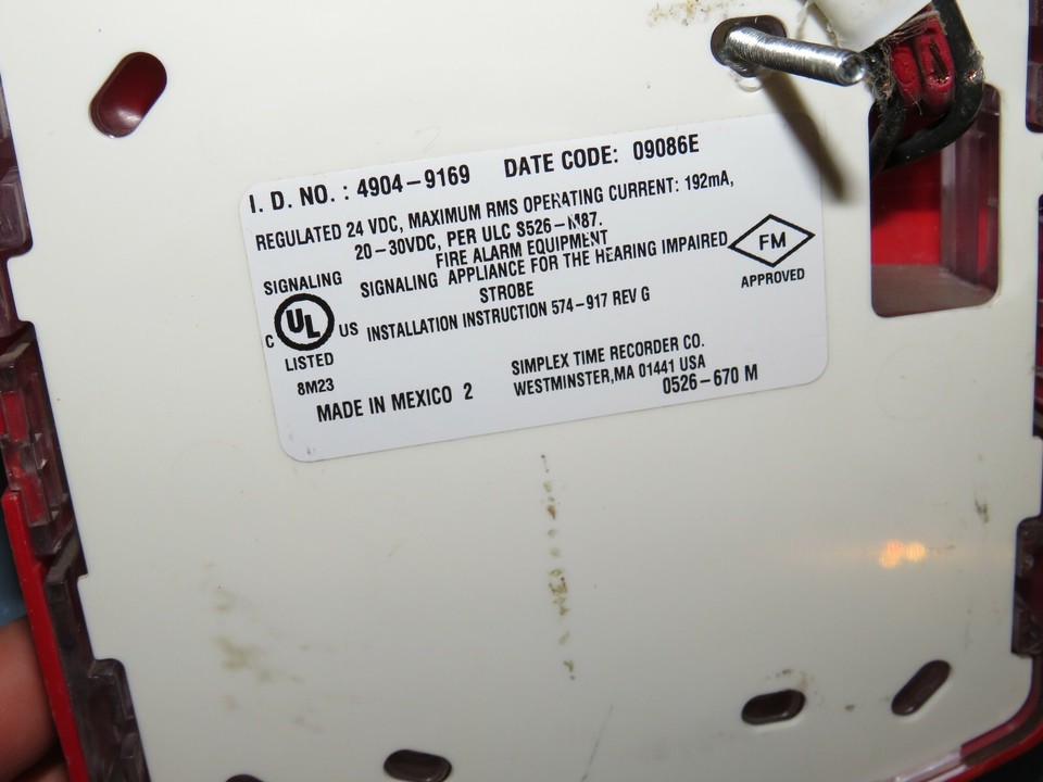 SIMPLEX 4904-9169 V/O 75CD STROBE TRUEALERT | eBay