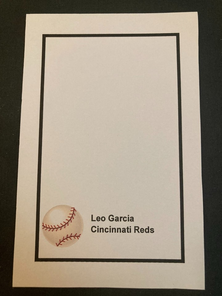 Leo Garcia Cincinnati Reds Signed Autograph Postcard Photo (1987 & 1988 ...