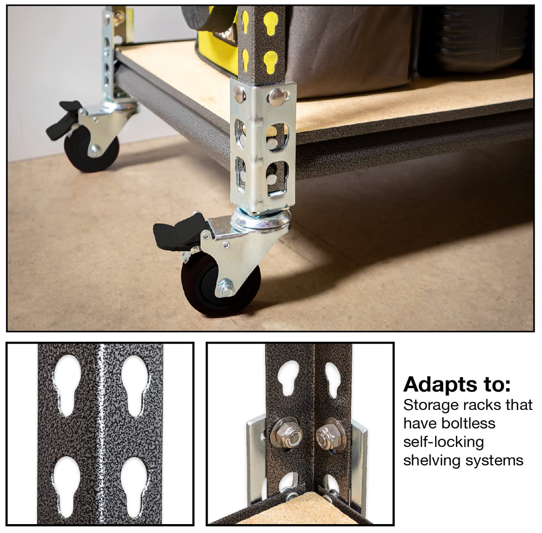 Heavy Duty Swivel Caster Wheel for Garage Metal Shelving Unit Workbench ...