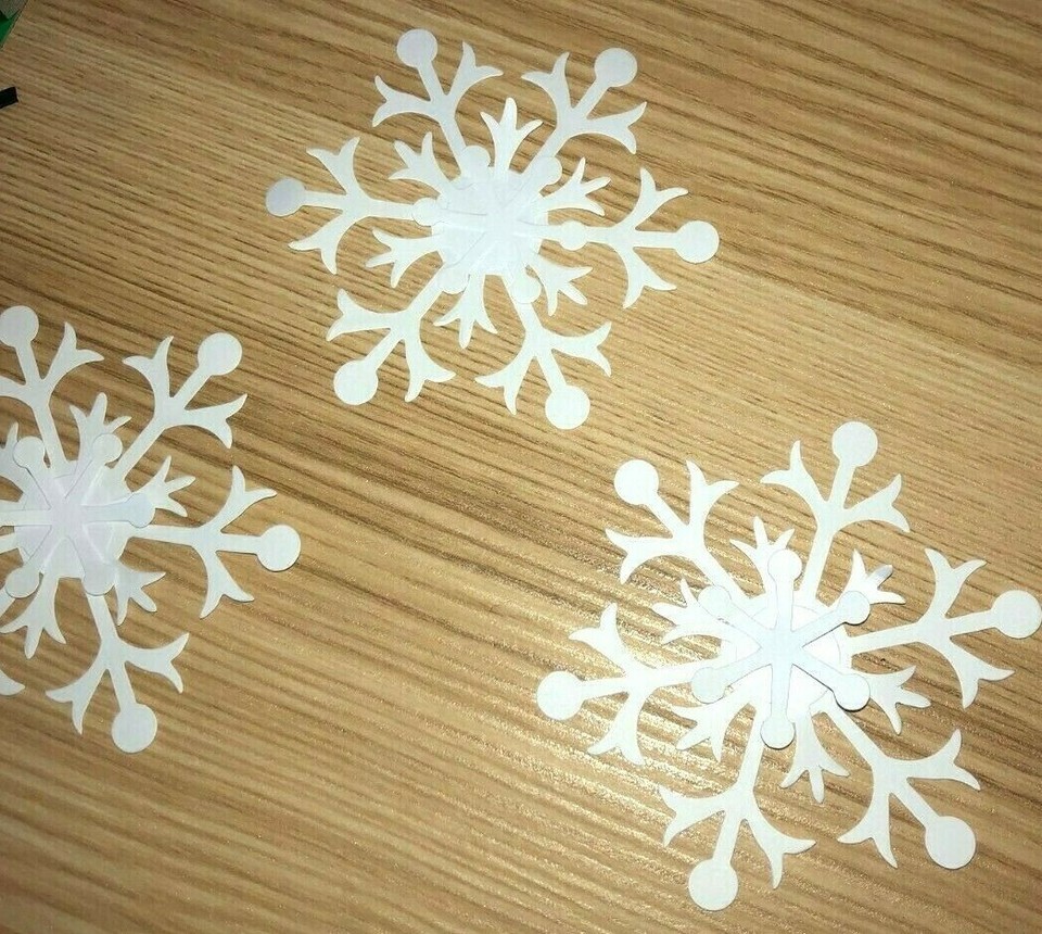 30 SNOW FLURRY cardstock paper die cut embellishments snowflakes | eBay