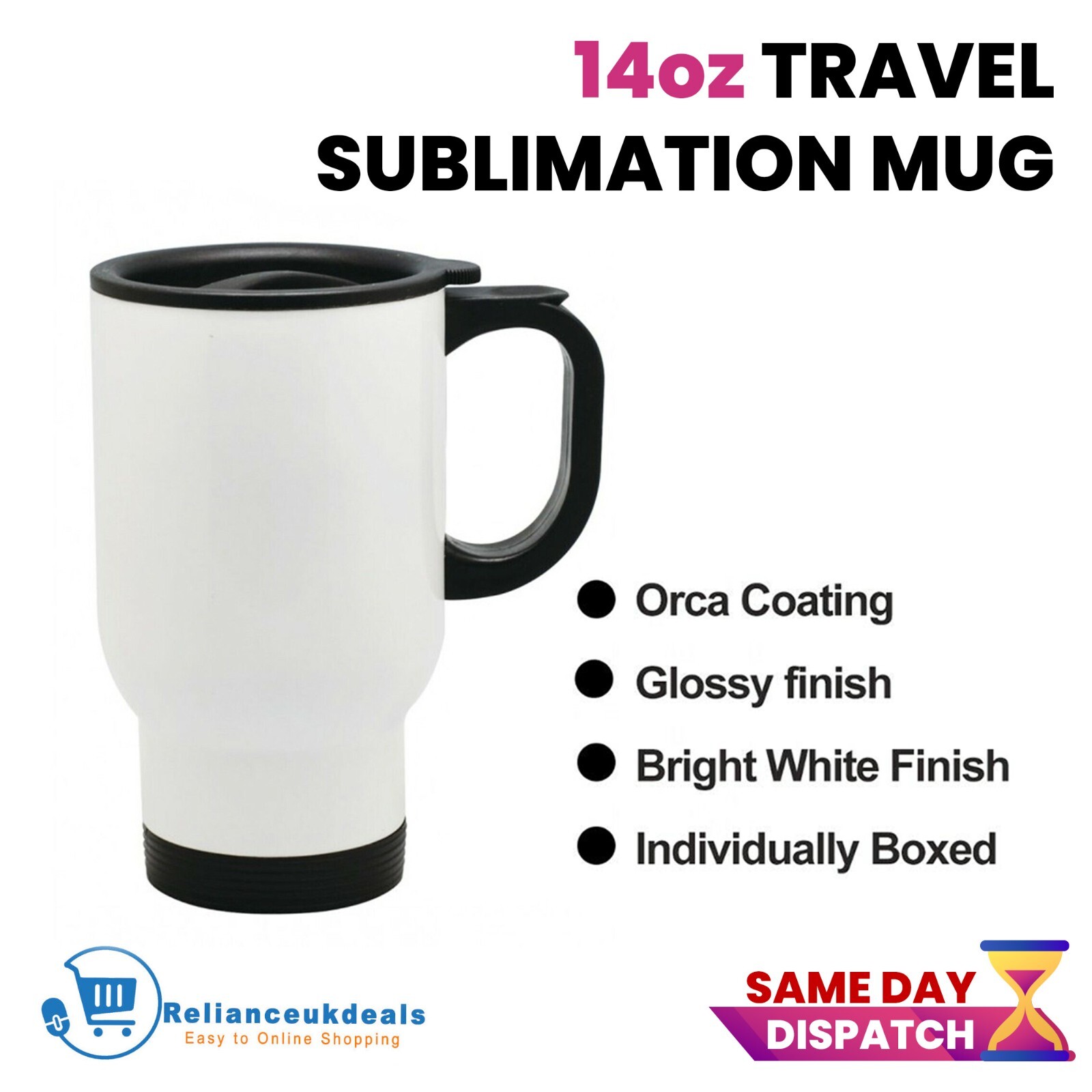 Sublimation Travel Mugs Insulated Thermal Stainless Steel Flask Coffee ...