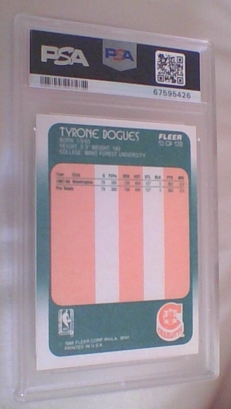 Tyrone "Muggsy" Bogues rookie card (Fleer, 1988), #13, mint condition ...