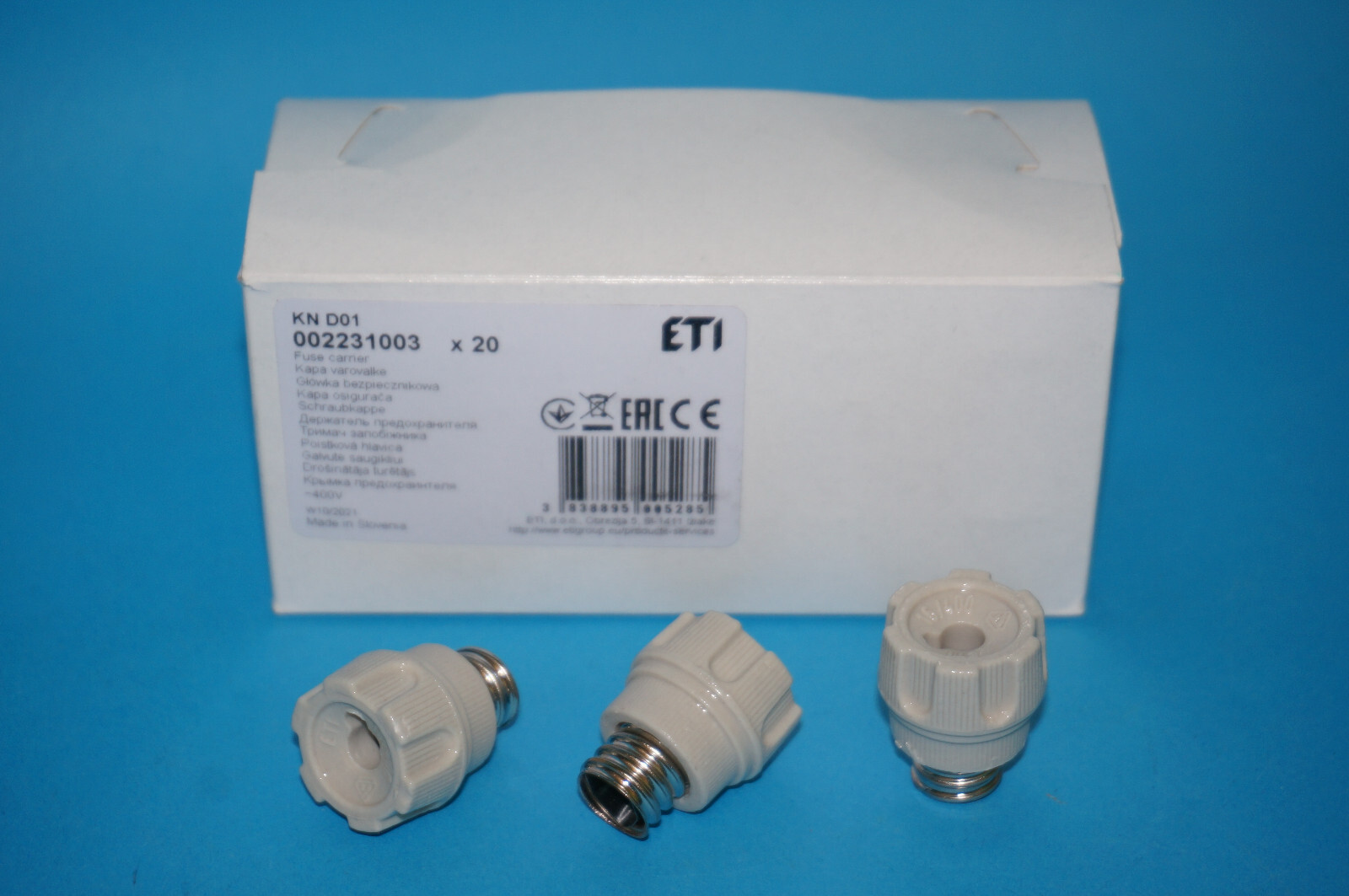 ETI D01 Schraubkappen Porzellan-Ausführung bis 16A E14 002231003 - 20 ...