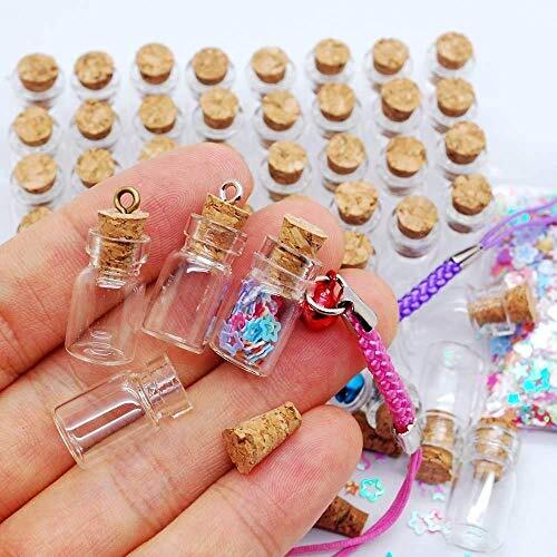 120 Pcs 0.5ml Mini Cork Bottles Vials Clear Small Glass Bottles Tiny ...