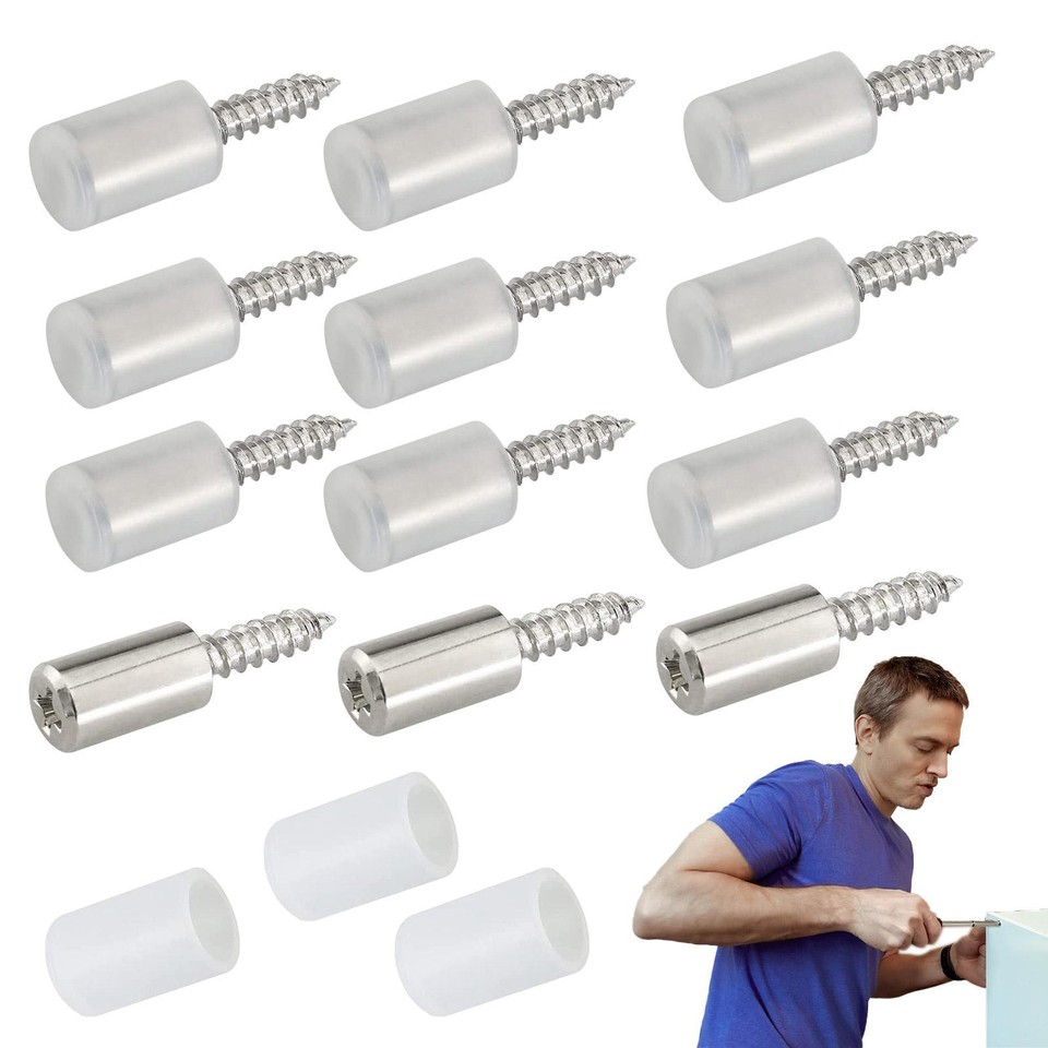 50PCS Self-Tapping Screws Cabinet Laminate Support Shelf Bracket Screws ...