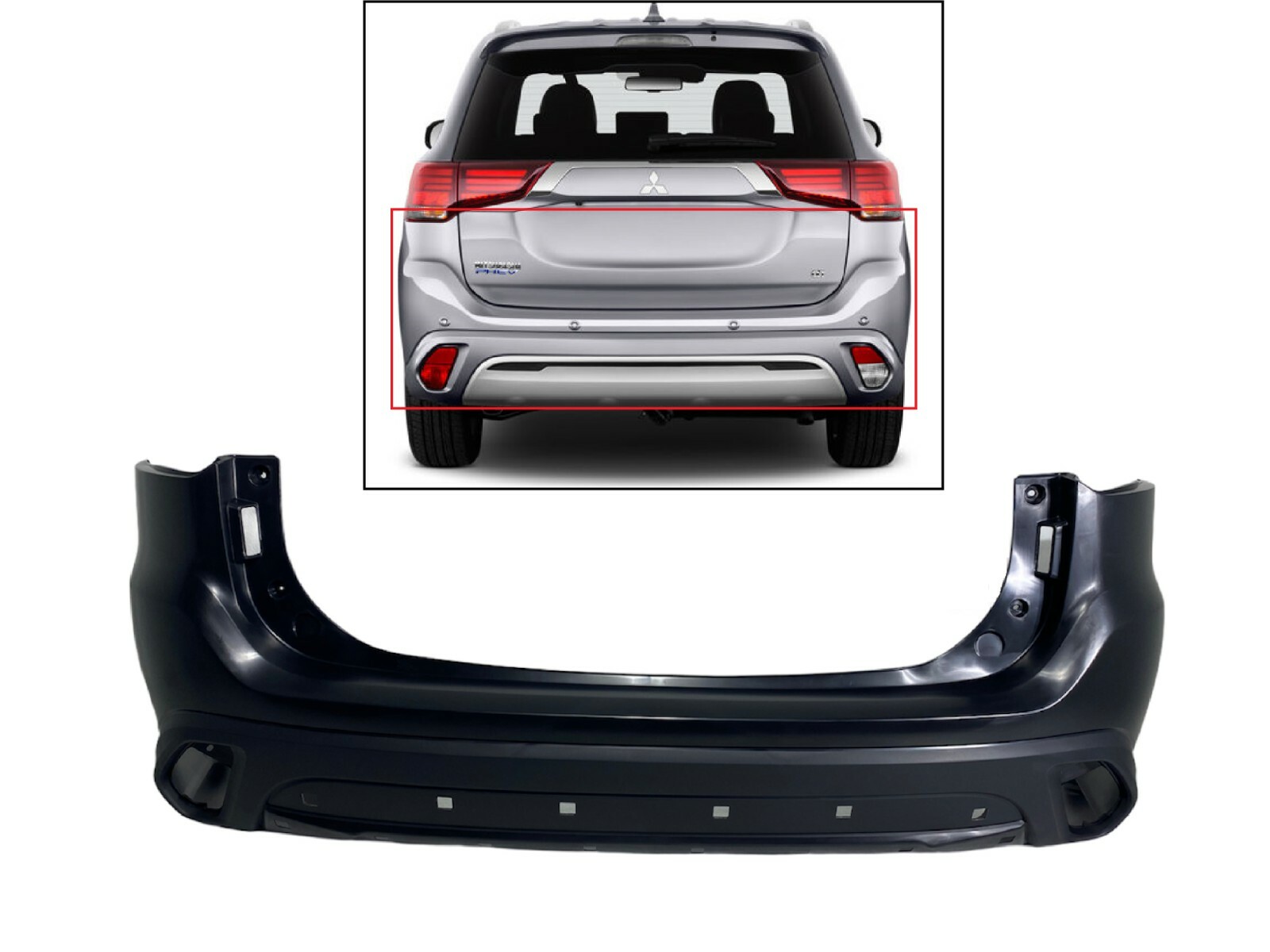 Fits 2019 2020 Mitsubishi Outlander Rear Bumper Cover Assembly | eBay