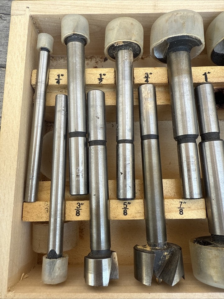 19 Piece Forstner Bit Set 1/4-inch to 2-1/8-inch Boxed Set | eBay