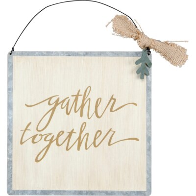 "Gather Together"~Tin/Metal Ornament/Sign~Primitive/Vintage/Harvest ...