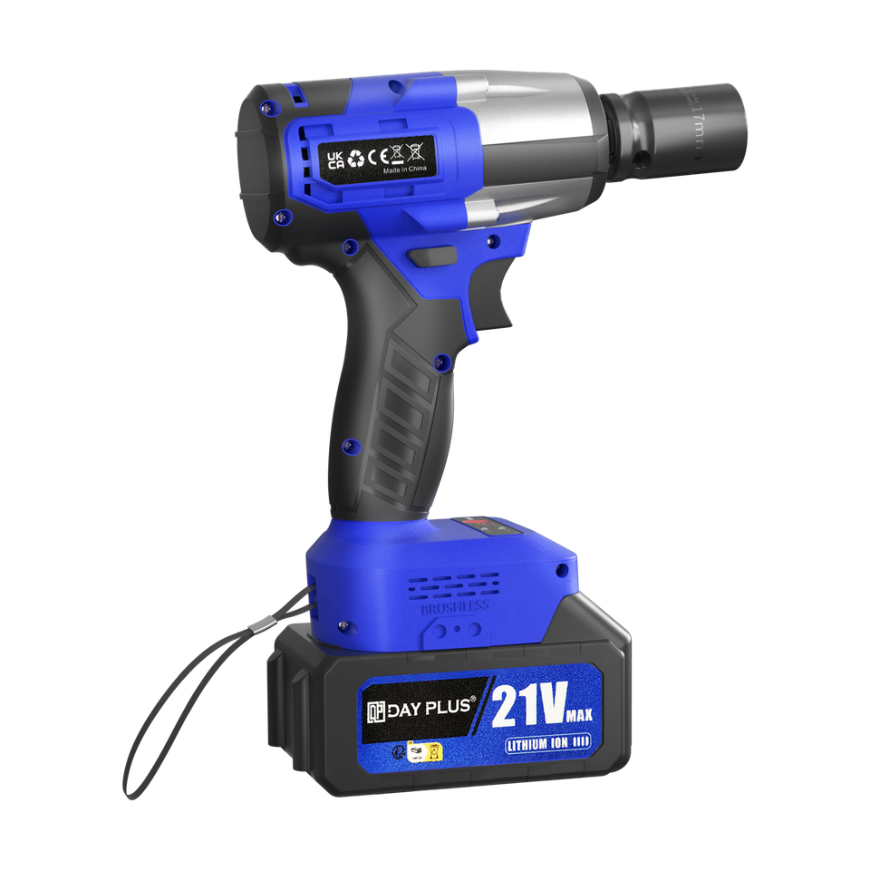 2000Nm 1/2" Cordless Electric Impact Wrench Drill Gun Ratchet Driver ...