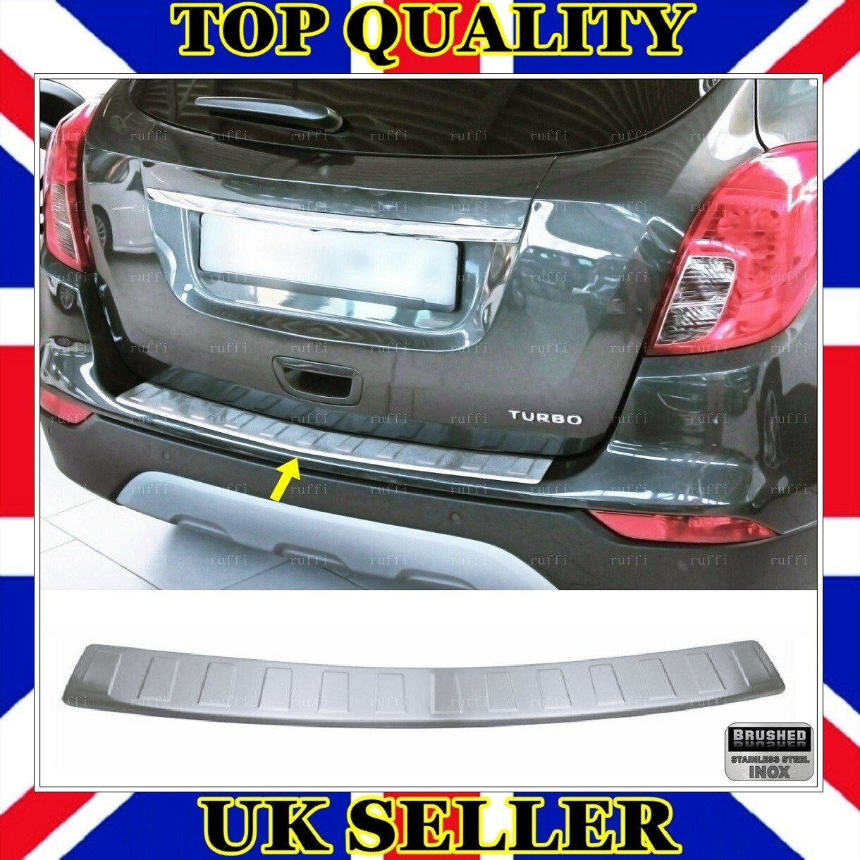 Chrome Rear Bumper Protector BRUSHED For Vauxhall Opel MOKKA / MOKKA X ...