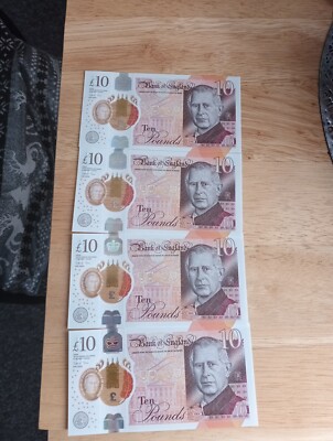 King Charles III Note 10 Pound Notes x 4 unused | eBay