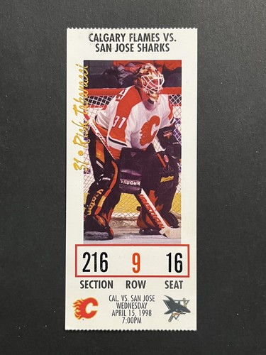 4/15/98 CALGARY FLAMES NHL TICKET vs SAN JOSE SHARKS - RICK TABARACCI ...