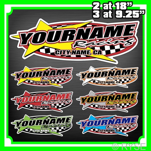 18" Your Name Custom Racing Decals Trailer Car IMCA Model Modified ...