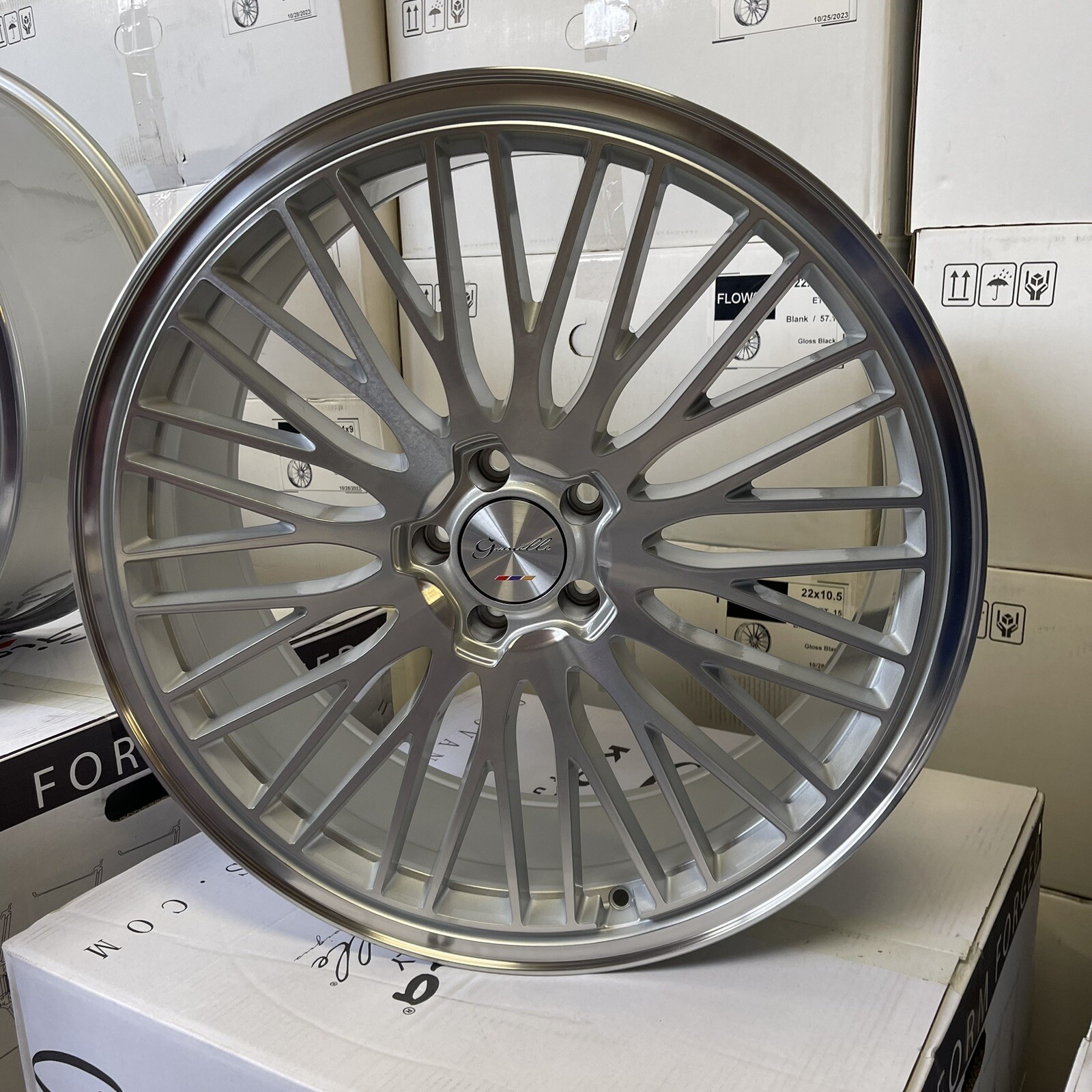 (4) 22x9 Giovanna Aria Wheels/Tires ~ Fits most 5 lug cars ~ Silver ...