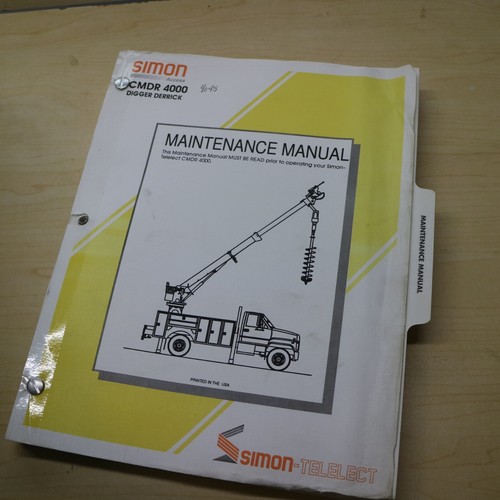 SIMON TELELECT CMDR 4000 Truck Repair Shop Service Guide Manual digger ...