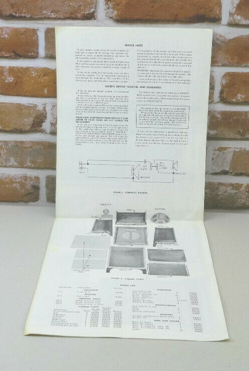 RARE ORIGINAL Allied Knight kit Speaker Assembly Instructions & Parts ...