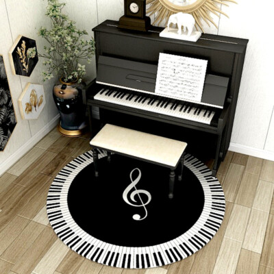 Piano Carpet Round Floor Mat Home Area Soundproof Rugs Multi-function ...