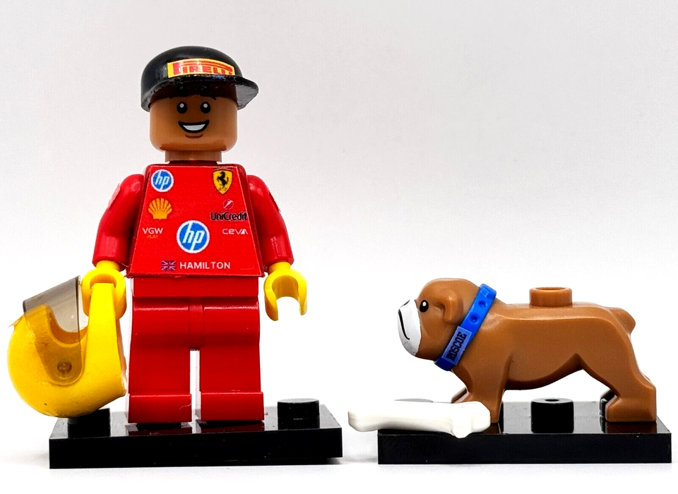 LEGO F1 Formula 1 Minifigure Lewis Hamilton with Roscoe The Dog - 2025 ...