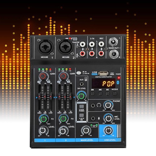 Biner U8 4 Channel Compact Studio Mixer w/Built In Effects USB Audio ...