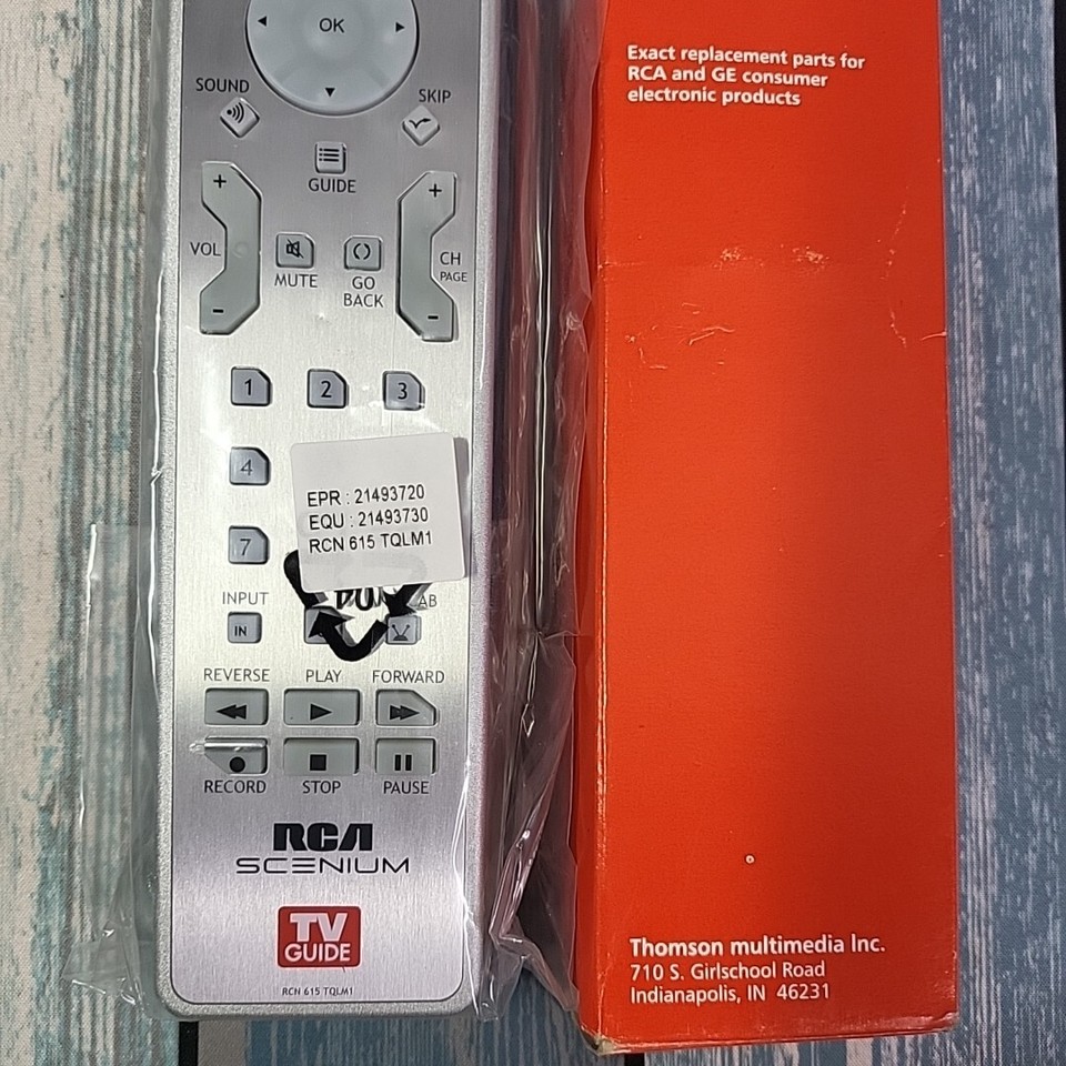 RCA Scenium TV Guide Learning Remote RCN 615 TQLM1 (TCE 267908) BRAND ...