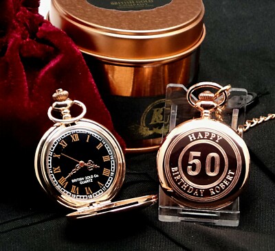 Happy Birthday Pocket Watch Custom Engraved Personalised 18TH 21ST 30TH ...